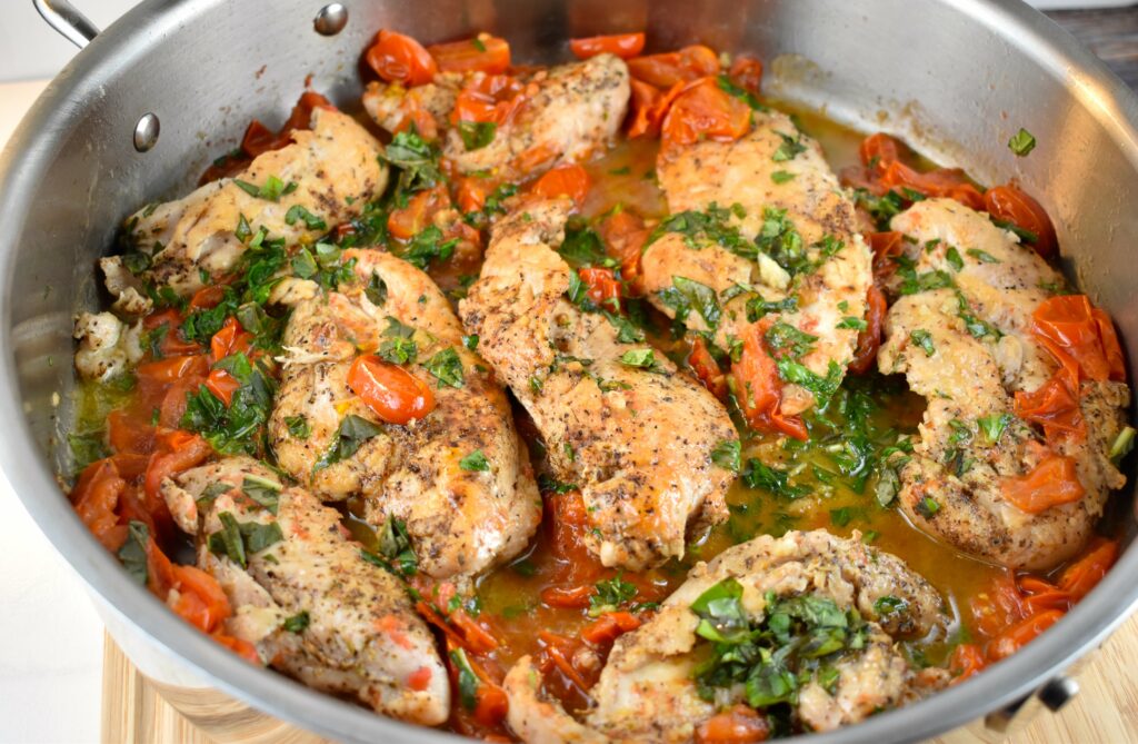 Tomato Basil Chicken Recipe | LaaLoosh